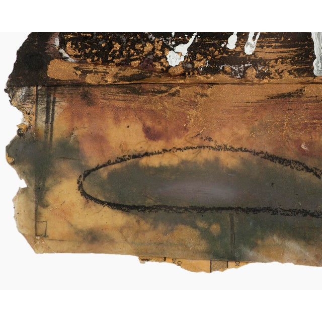 Signed 1990 “Magma Sand Script Iv” Mixed Media Painting Collage on ...