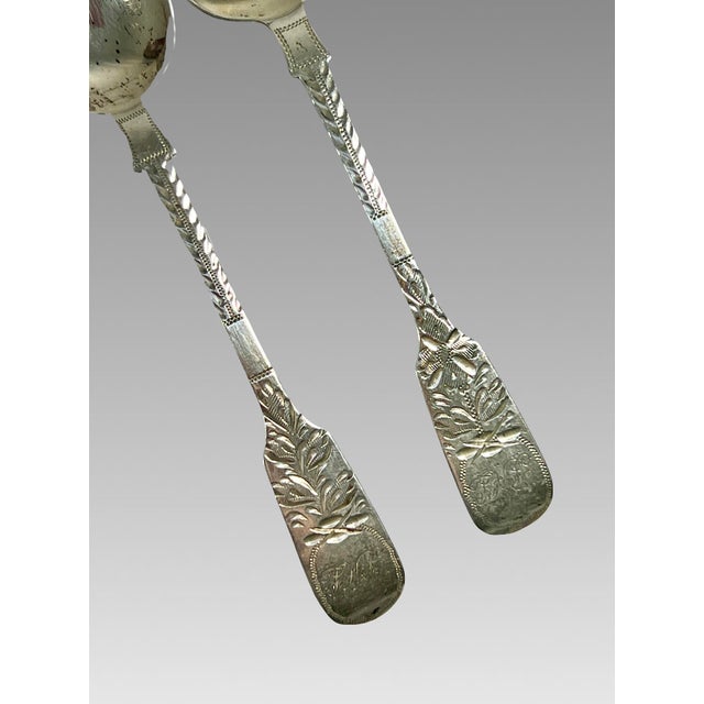 Antique Sterling Silver English Teaspoons, Original Shagreen Box, Dated ...