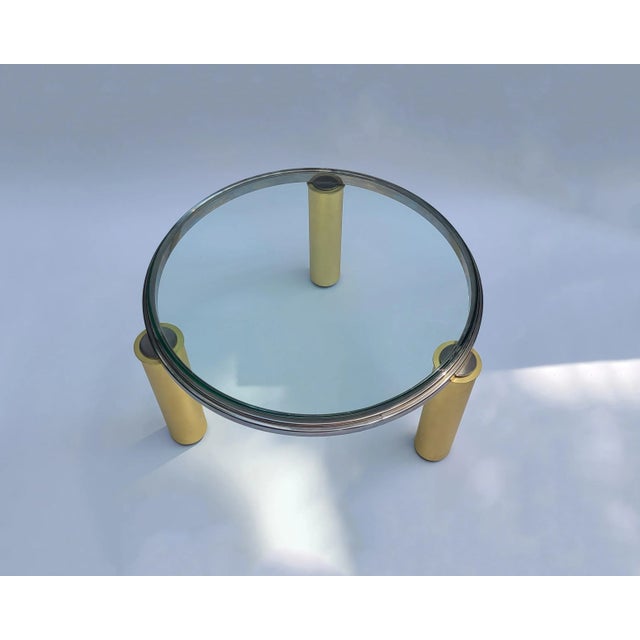 Late 20th Century Postmodern Satin Gold Tubular Round Glass Cocktail ...