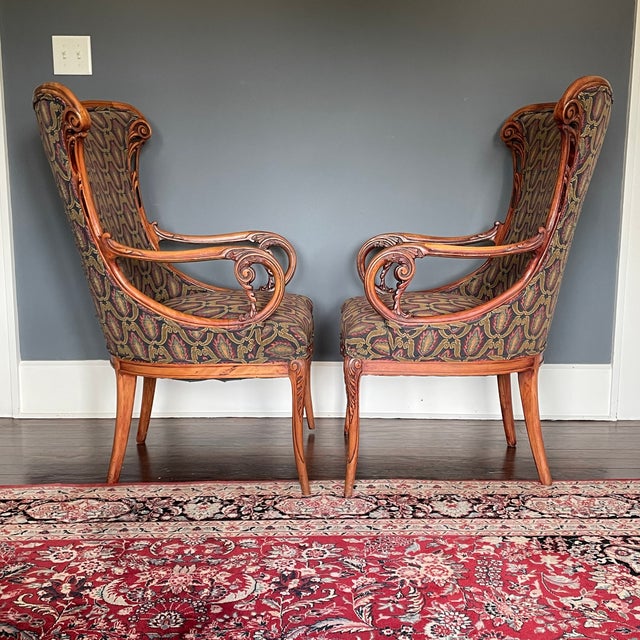 1940s Vintage Art Nouveau Fireside Chairs - a Pair | Chairish