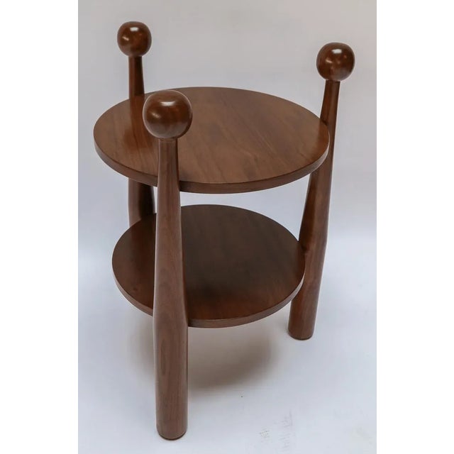 Pair of Custom Walnut Mid-Century Style Side Tables With Ball Detail ...