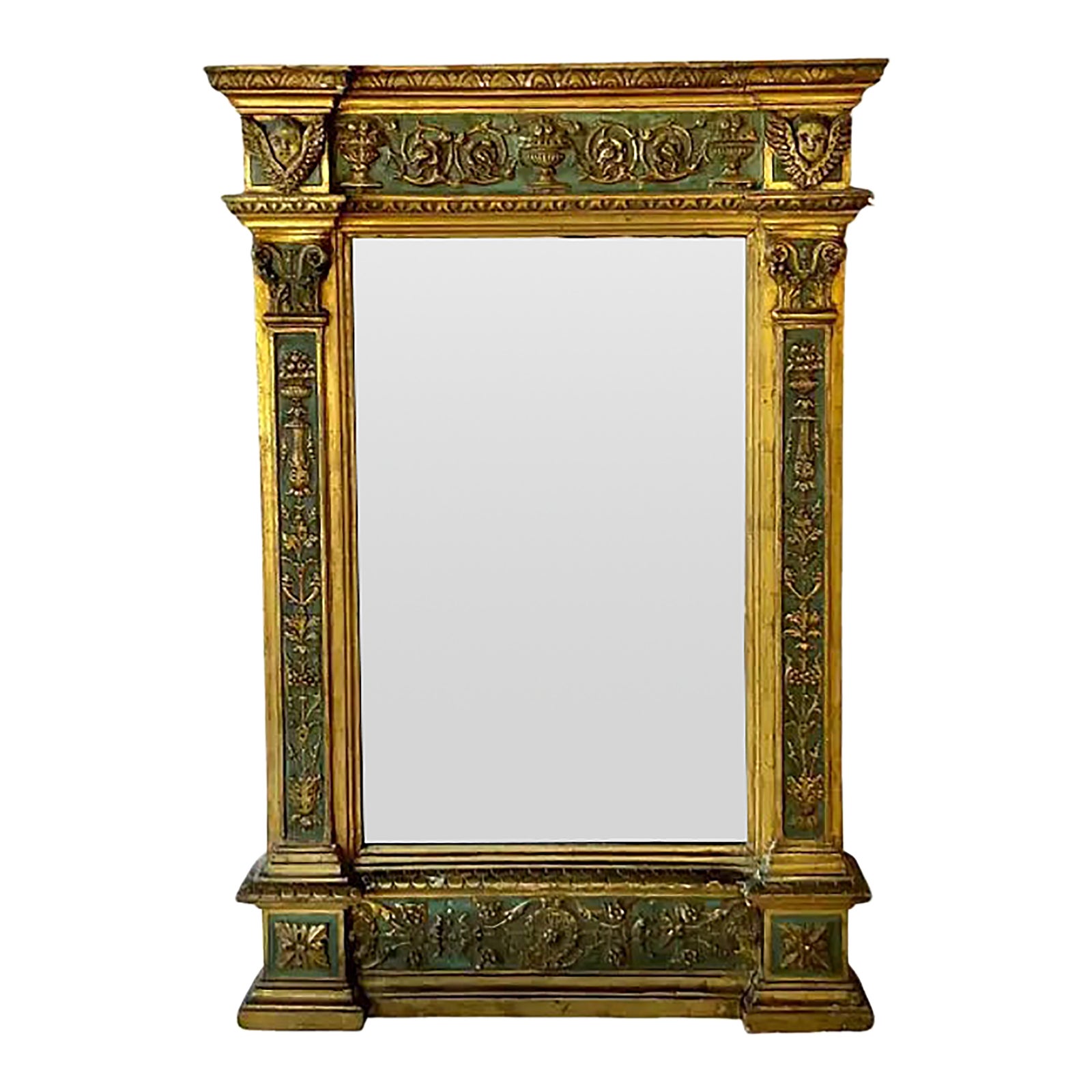 Italian Giltwood and Polychrome Neoclassical Mirror Tuscan Circa 1750 ...