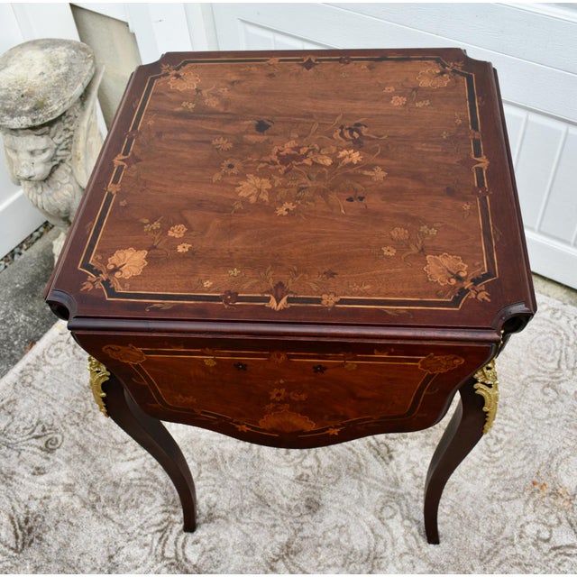 Antique Flint & Horner Co. Inlaid Walnut Edwardian Style Clover Drop ...