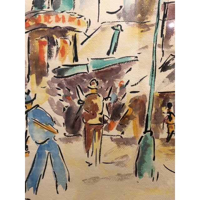 Vintage "Paris Street Scene" Watercolor Painting by Fred Roner | Chairish