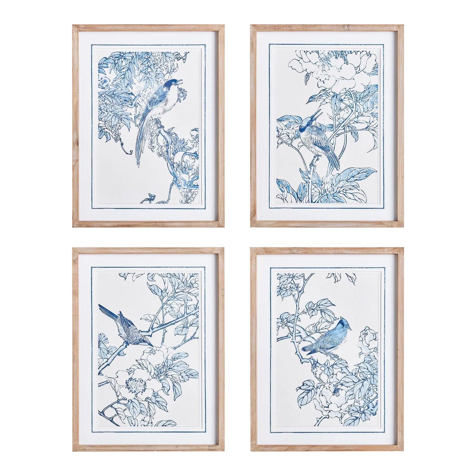 Monochromatic Bird Study, Set Of 4 | Chairish
