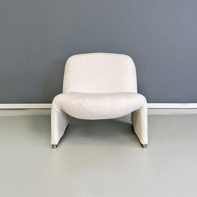 Italian Modern Teddy Fabric Alky Armchairs attributed to G. Piretti ...