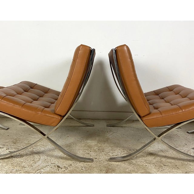 Mid 20th Century Vintage Knoll Barcelona Chairs and Ottomans - a Pair ...