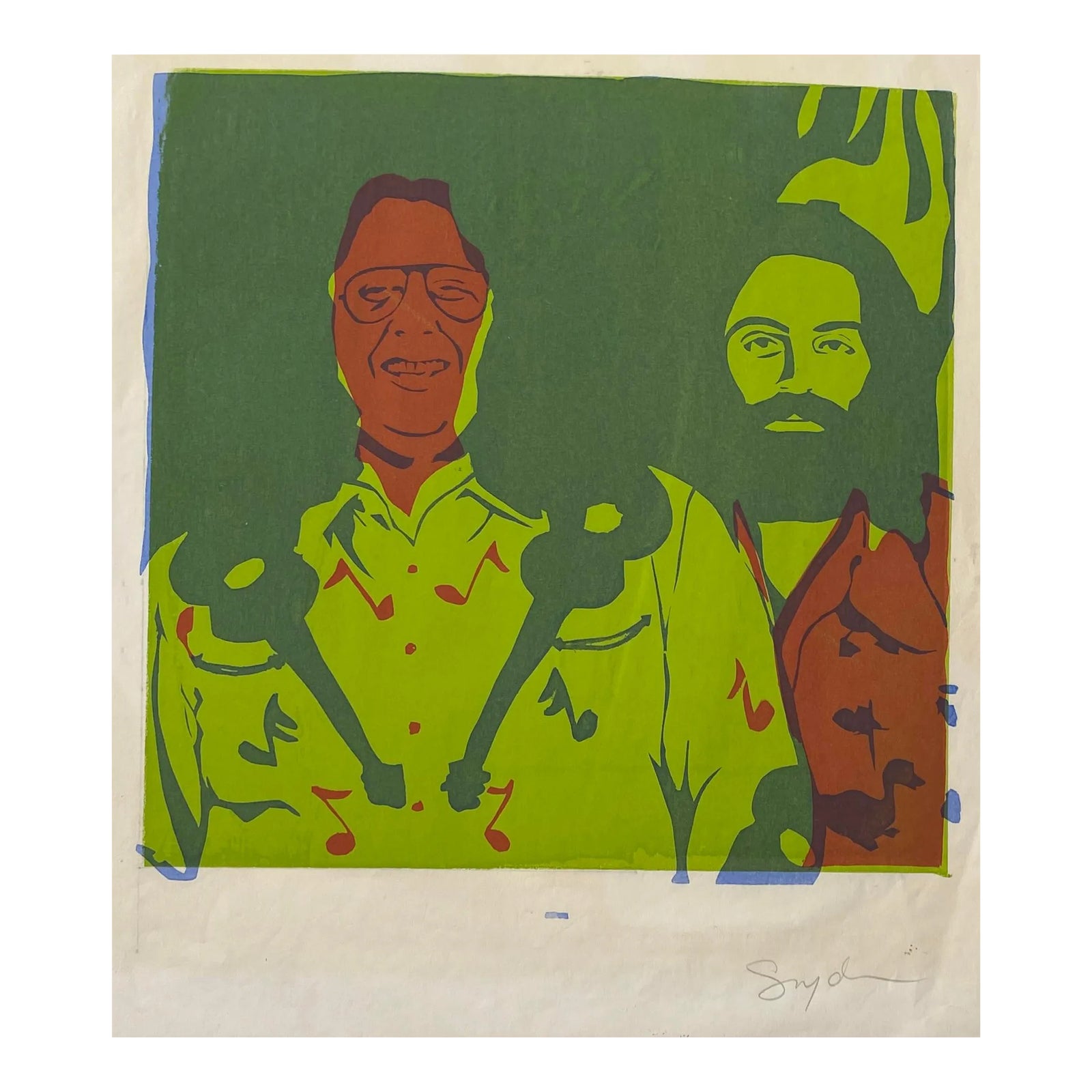 1970s Richard Snyder Figural Serigraph | Chairish