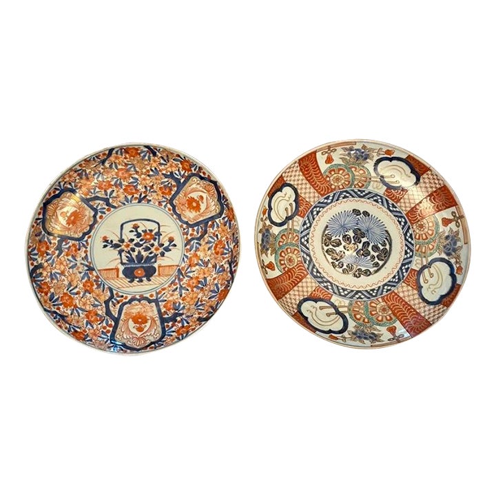 Antique Imari Dishes, Japanese Porcelain- a Pair | Chairish