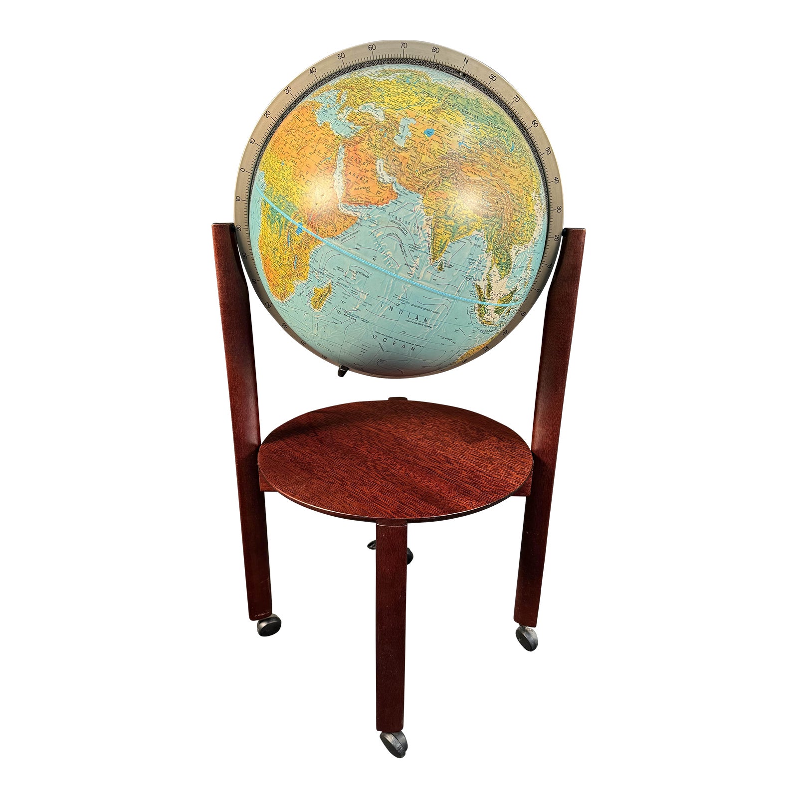 Mid-Century Rolling Globe | Chairish