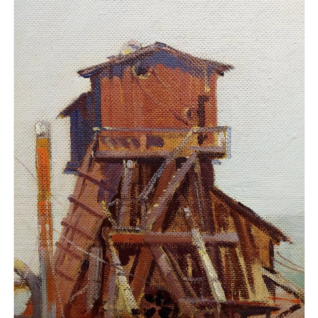 Emerson Lewis -1930s California Industrial Scene - Oil Painting | Chairish