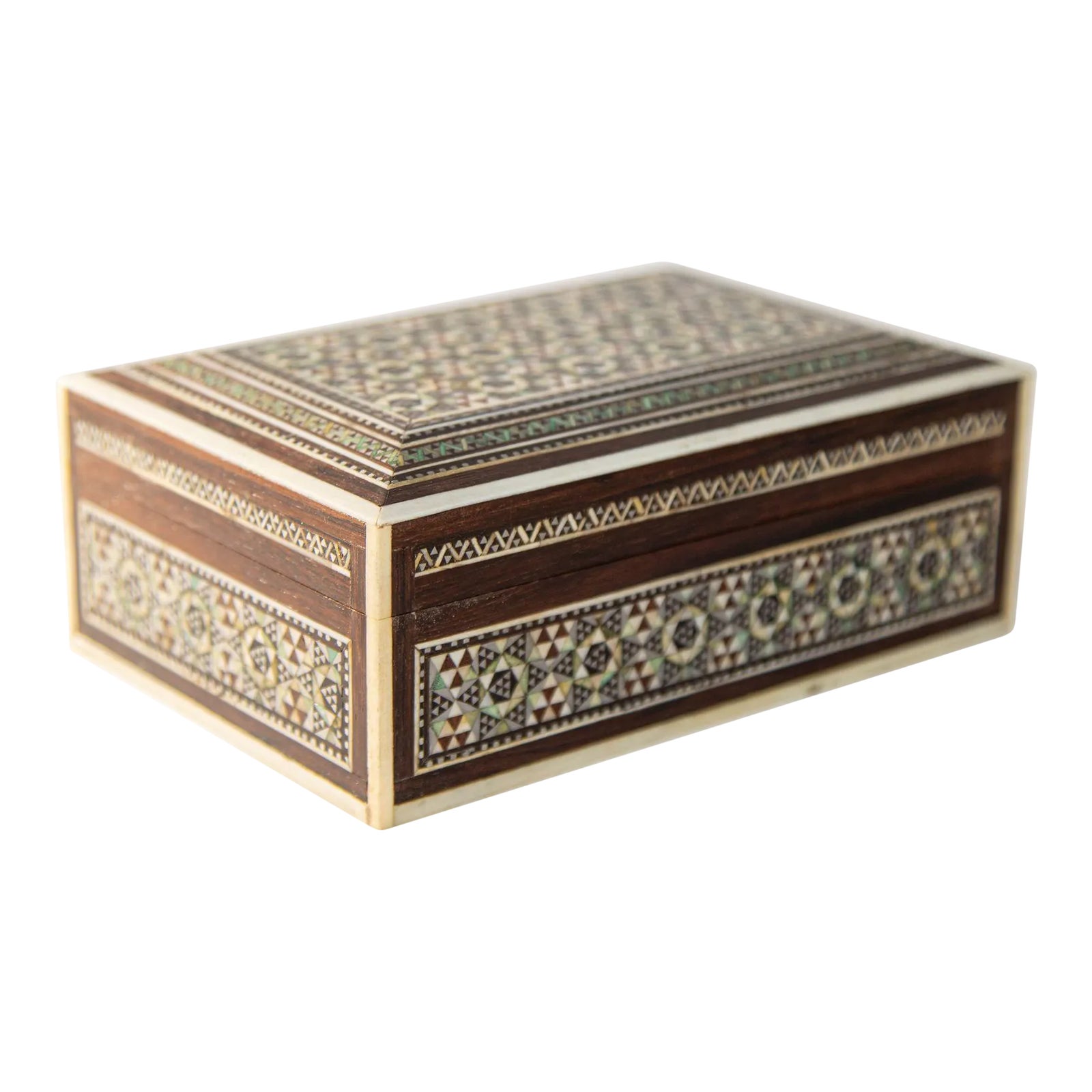 1940s Mother of Pearl Inlaid Decorative Middle Eastern Islamic Box ...
