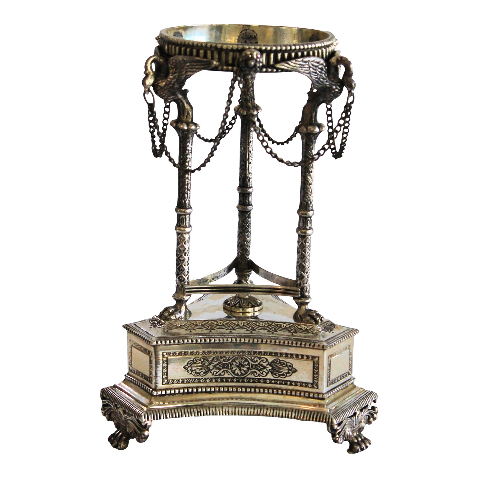 Late 20th Century Bombay & Co Silver Plate Pedestal for Buffet Table ...