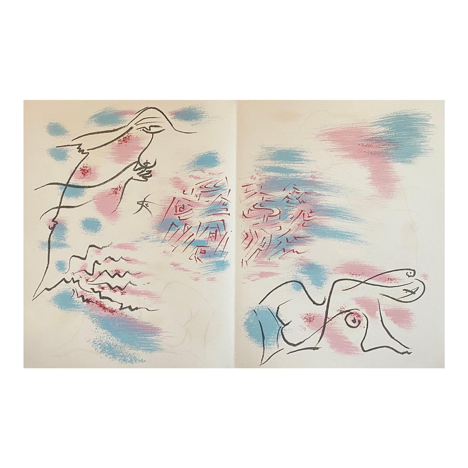 André Masson French Abstract Surrealist Lithograph Andre Masson Mourlot ...