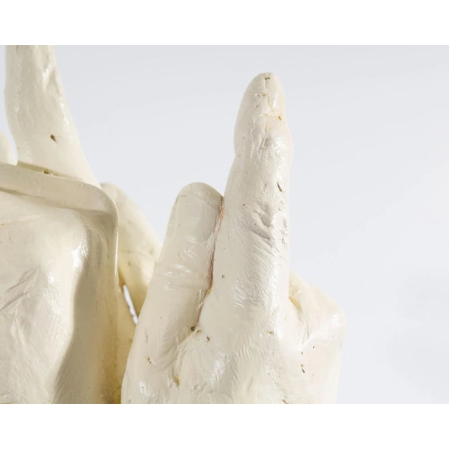 Paul Haskin Signed Plaster Sculpture of Hands | Chairish