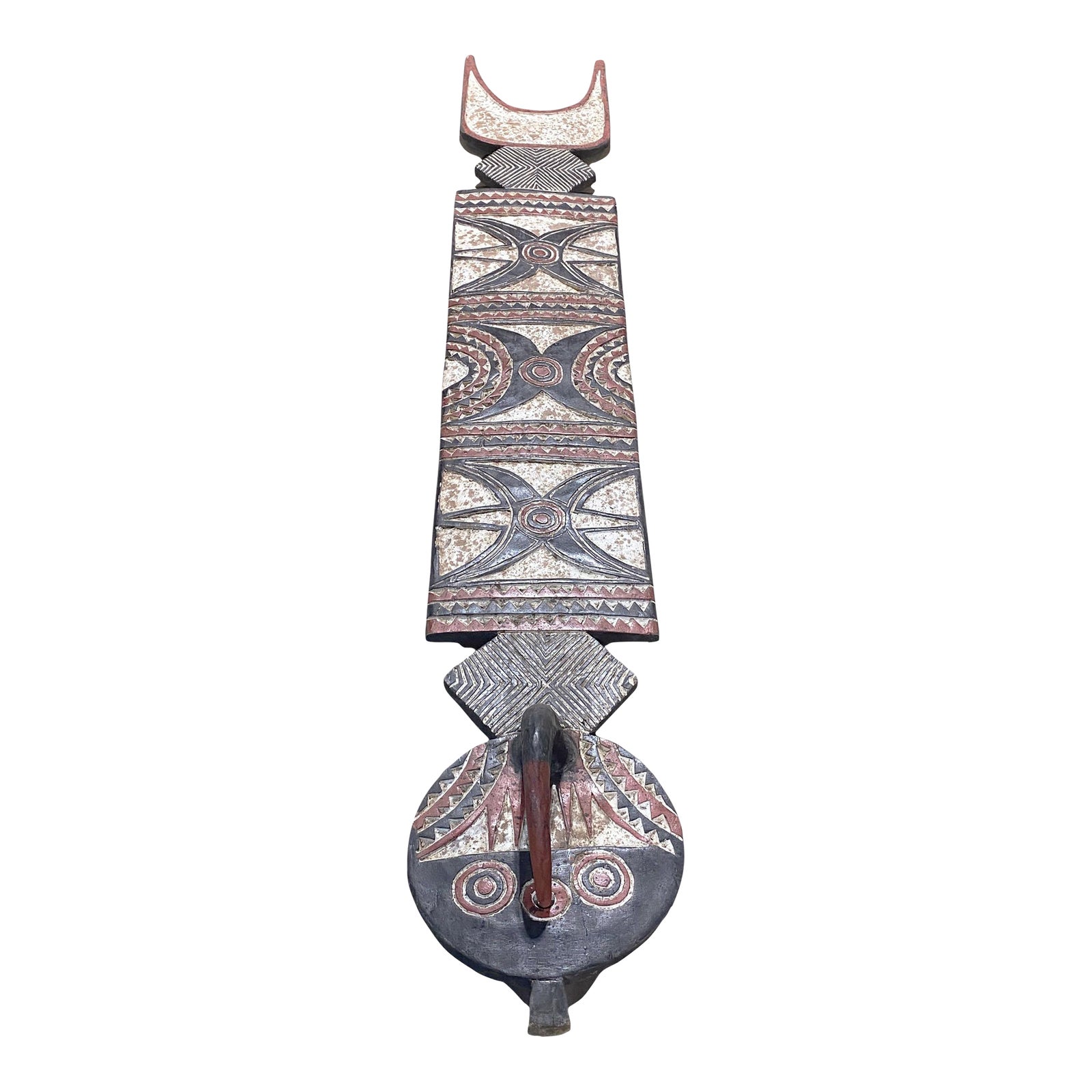 Large Vintage African Bobo Bwa Plank Mask Burkina Faso 80" H | Chairish