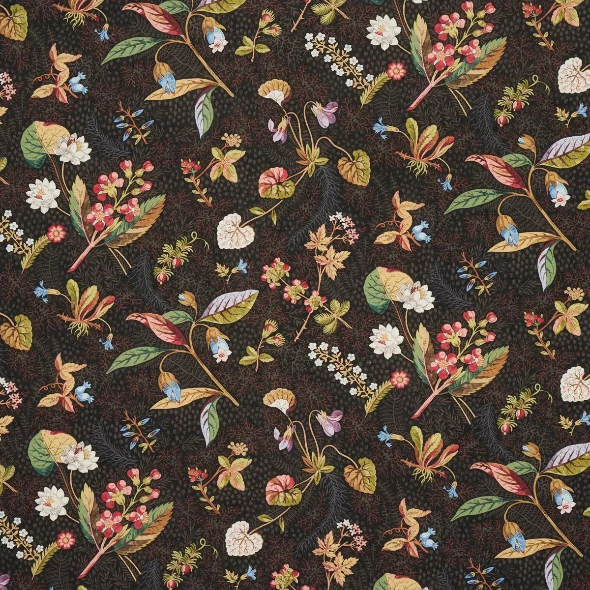 Schumacher Blackwell Linen Fabric in Noir | Chairish