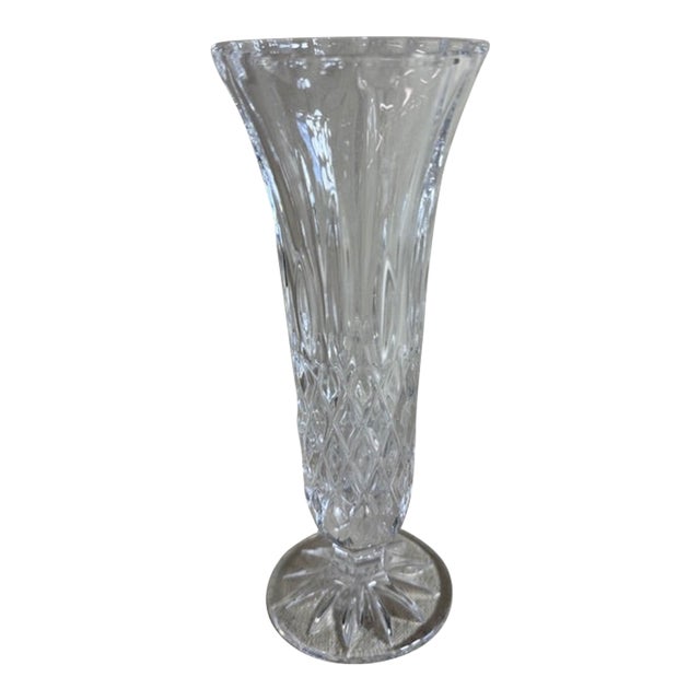 Late 20th Century Petite Fluted Crystal Vase | Chairish