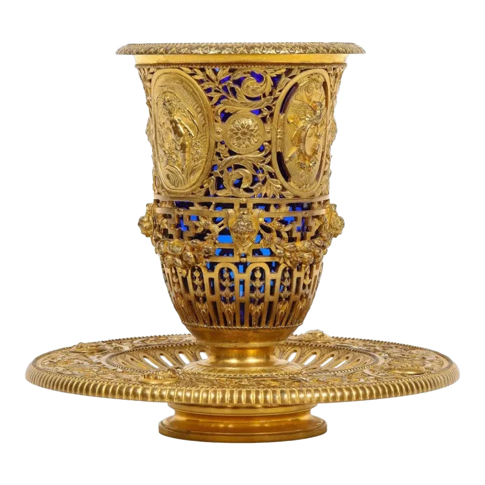Late 19th Century Louis Constant Sévin & F. Barbedienne Ormolu and Blue ...