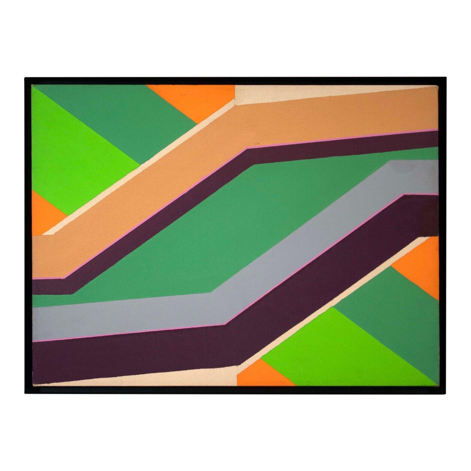 1960s Signed Modernist Abstract Untitled Liquitex Acrylic on Canvas ...