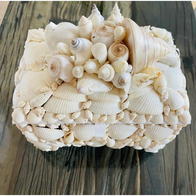 Organic Modern Seashell Encrusted Treasure Chest | Chairish