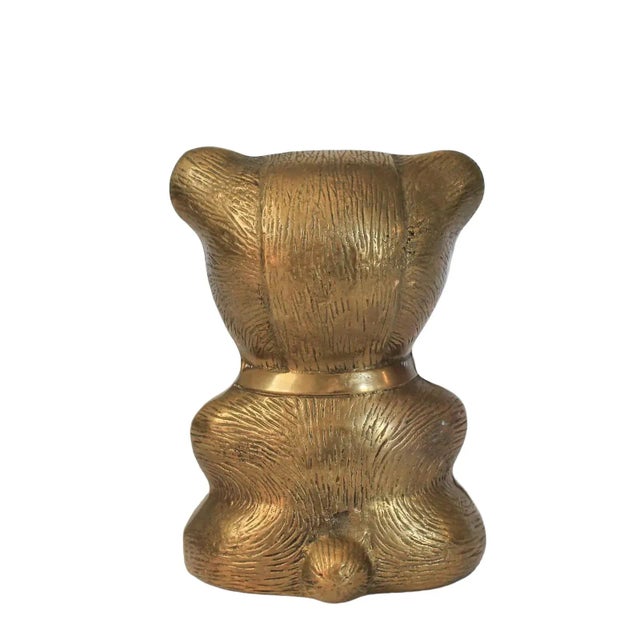 Vintage Brass Teddy Bear Bank | Chairish