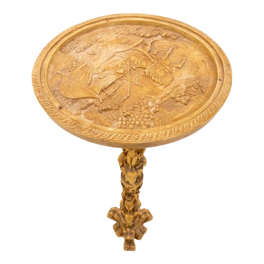 Vintage Asian Dragon Opium Bone Resin Side Table from the 1960s | Chairish
