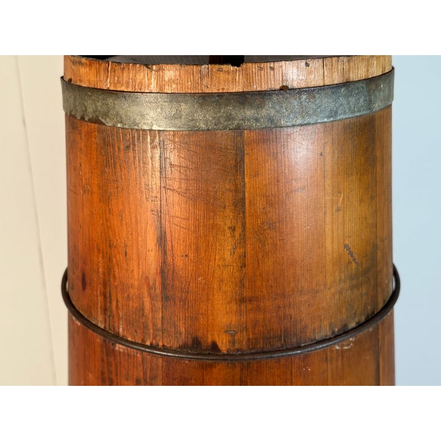 Primitive Wood Barrel Butter Churn With Lid and Dasher | Chairish