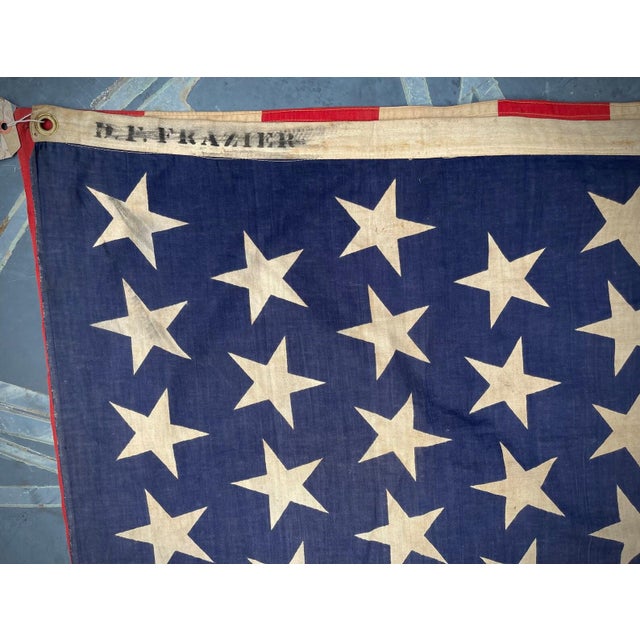Signed 45 Star Antique Soft Cotton American Flag 1896 With Dancing Star ...