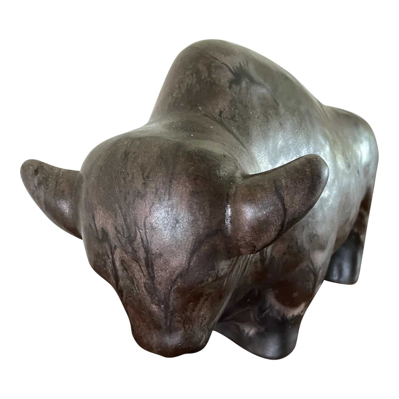 1960s Mid-Century Modern Ruscha West German Pottery Bull | Chairish