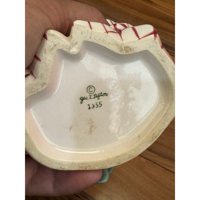 Vintage #1955 Geo Z. Lefton Miss Dainty Planter Vase Blue Flowers Red ...