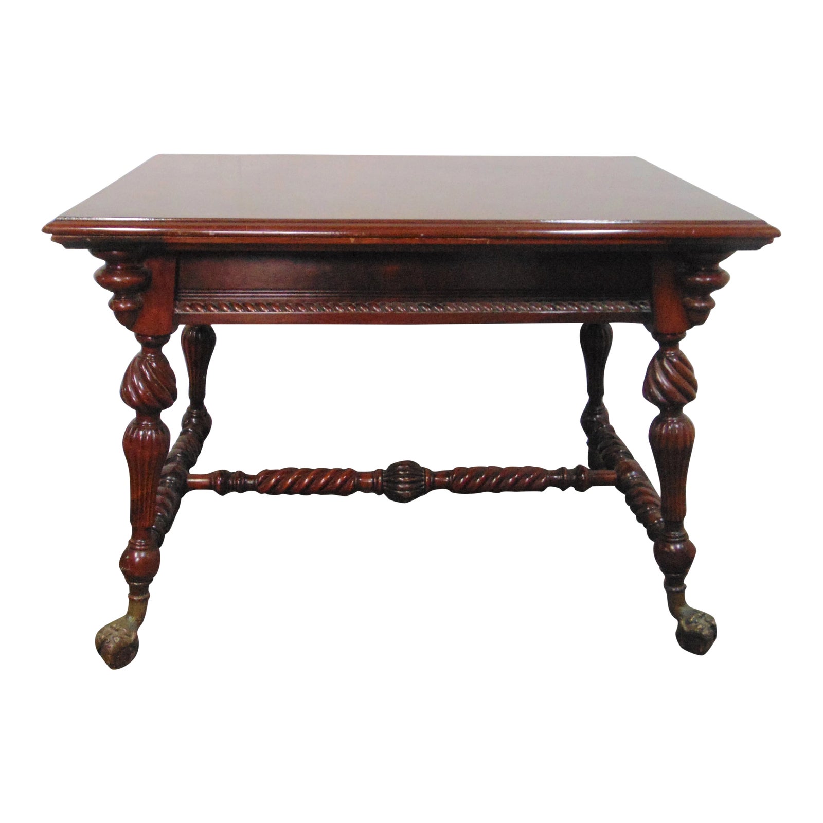 Merklin Victorian Mahogany Spiral Twist Center Table | Chairish