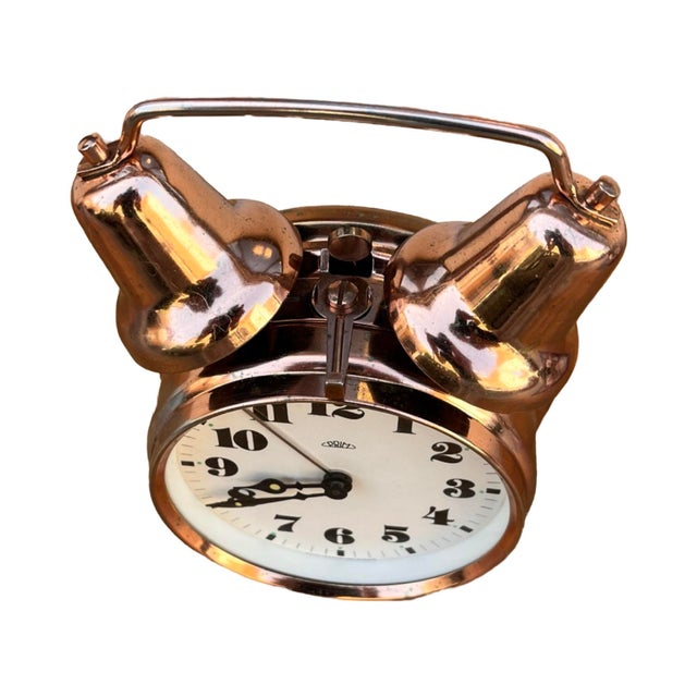 Prim Copper Mechanical Alarm Clock, Czechoslovakia, 1970s. | Chairish