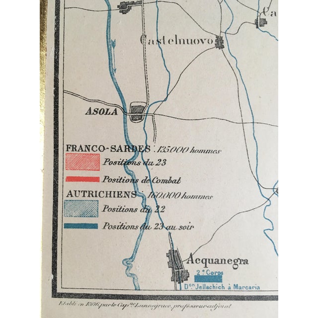 Battaille De Solferino 24 Juin 1859 Antique French Map (Matted) | Chairish