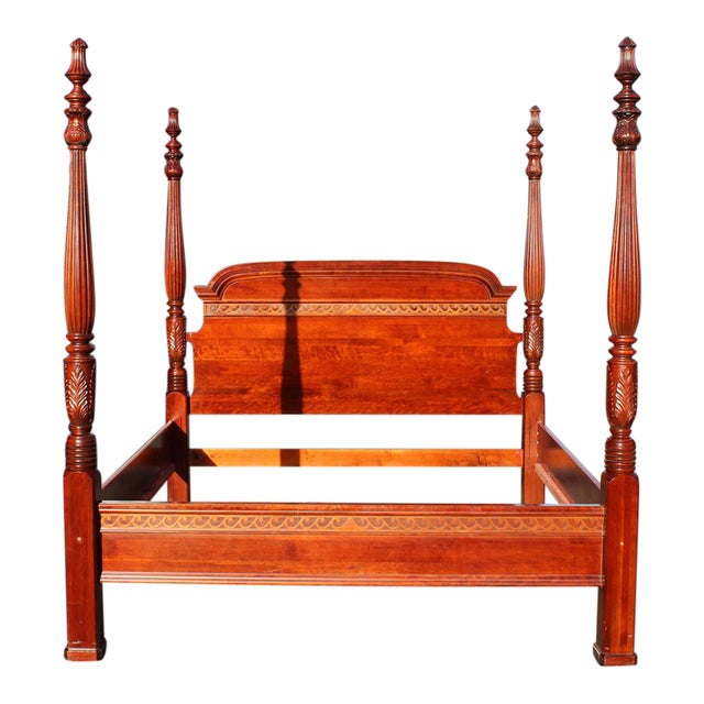 Pennsylvania House Cherry King-Size Four-Poster Bed | Chairish