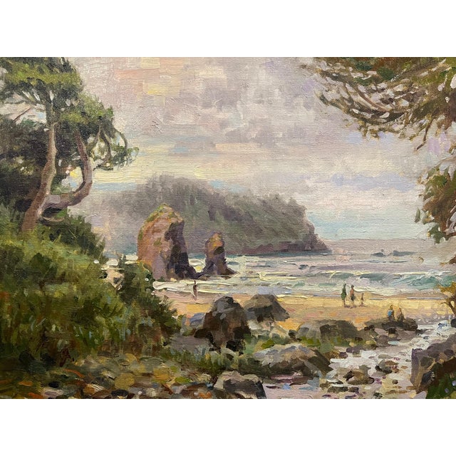 Framed Oil on Canvas "Trinidad Bay - Eureka" Beach Scene, Jeff ...