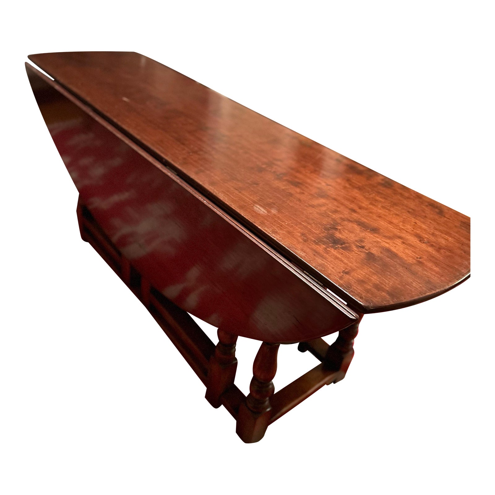 1980s Oval Drop Leaf Dining Table | Chairish