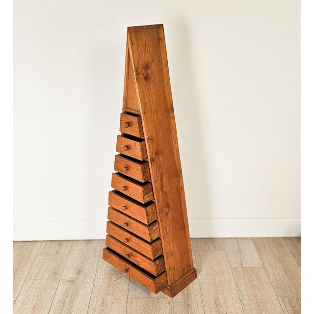 Vintage Triangle Chest on Pedestal, Circa 1975 | Chairish