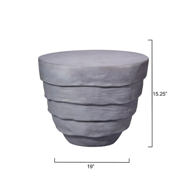 Concentric Side Table in Steel Grey | Chairish