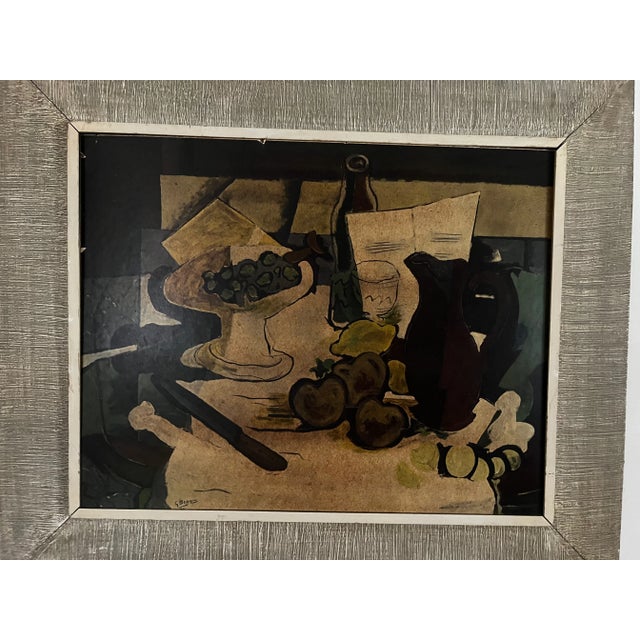 1960s Georges Braque French Mid Century Modern Abstract Cubism Framed ...
