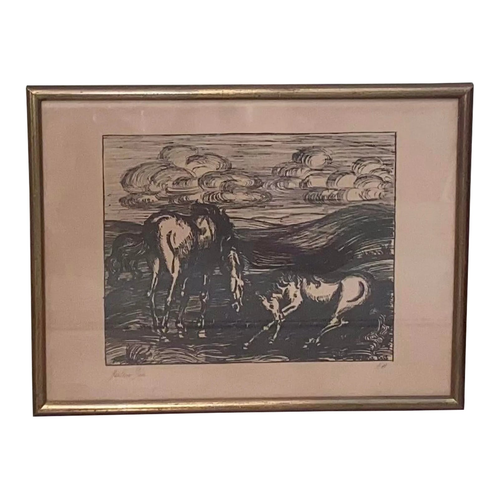 Original Vintage Woodblock Artist Proof Print by Barbara Biss | Chairish