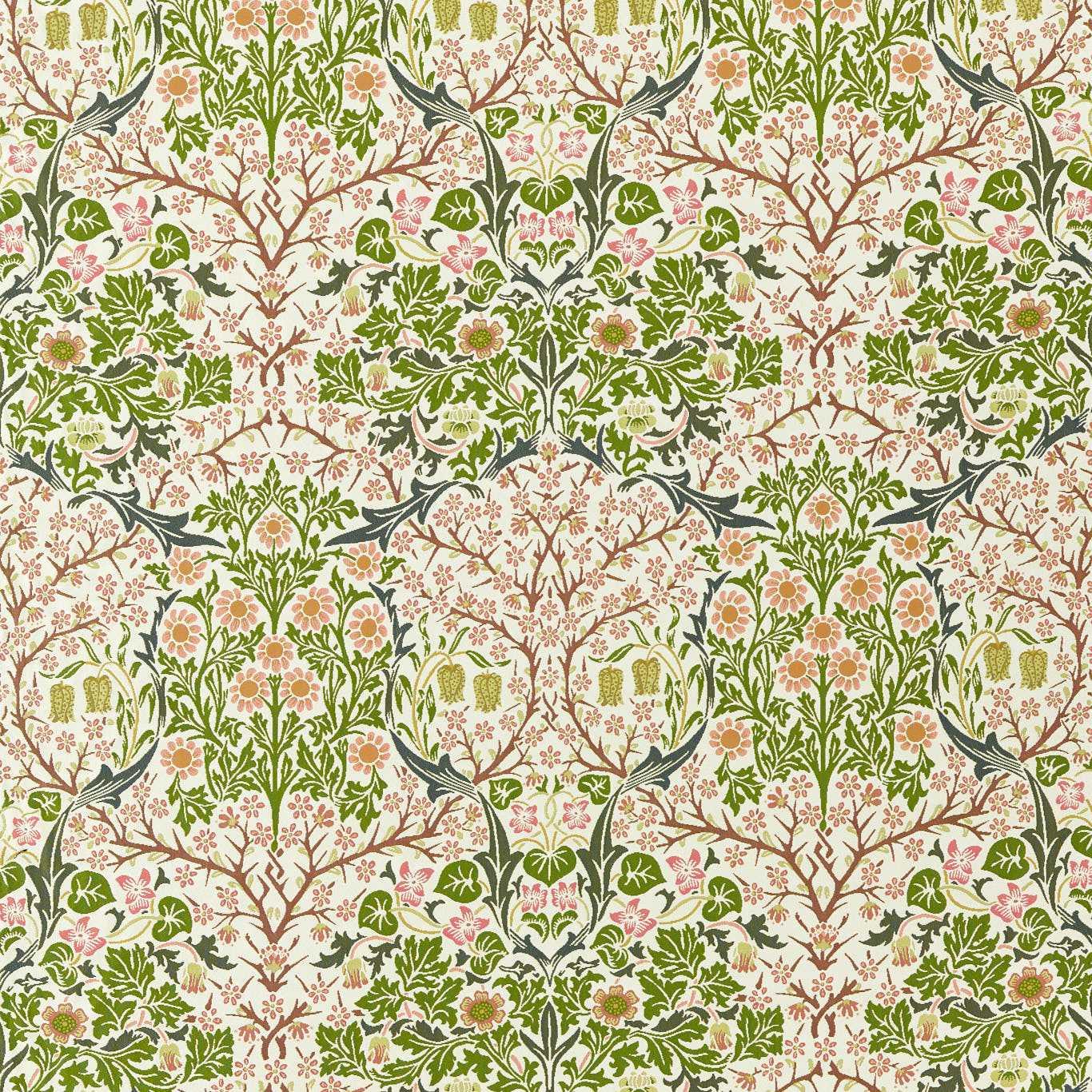 Morris & Co. Blackthorn Weave Fabric in Nettle/Clay - a sample | Chairish
