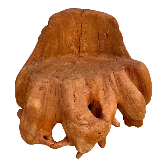 Rustic Teak Root Chair | Chairish