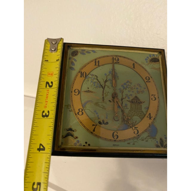1930s Chinoiserie Brass Clock Wind Up Table Top Clock Pagoda Cherry ...