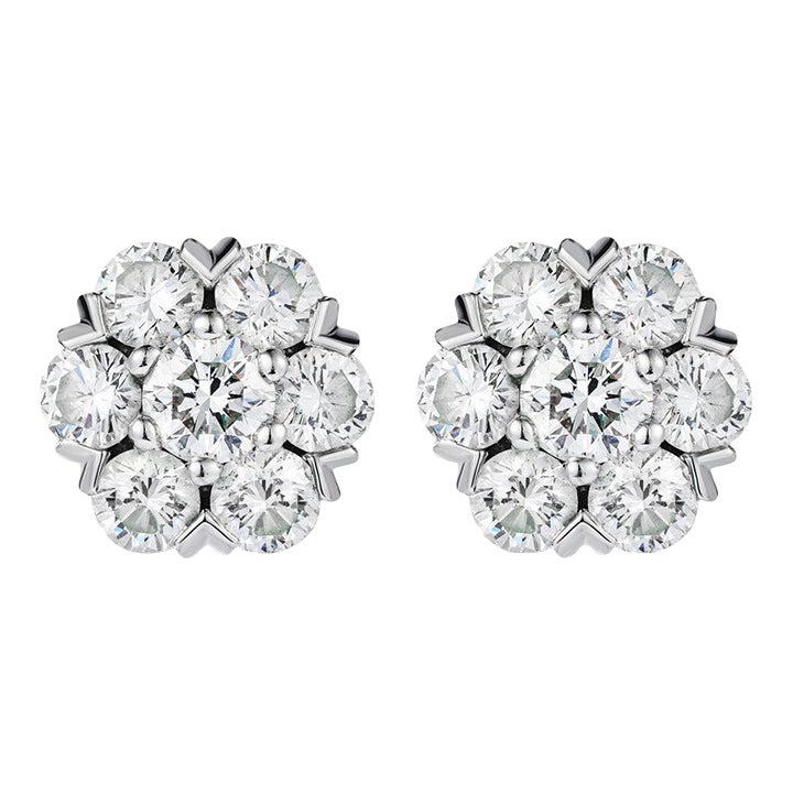 Van Cleef & Arpels Van Cleef Diamond Earrings - 2 Pieces | Chairish