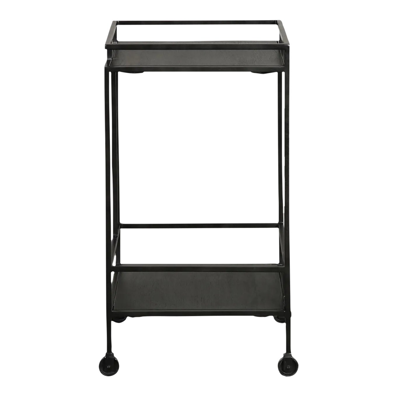 Black Iron Square Caster Bar Cart | Chairish