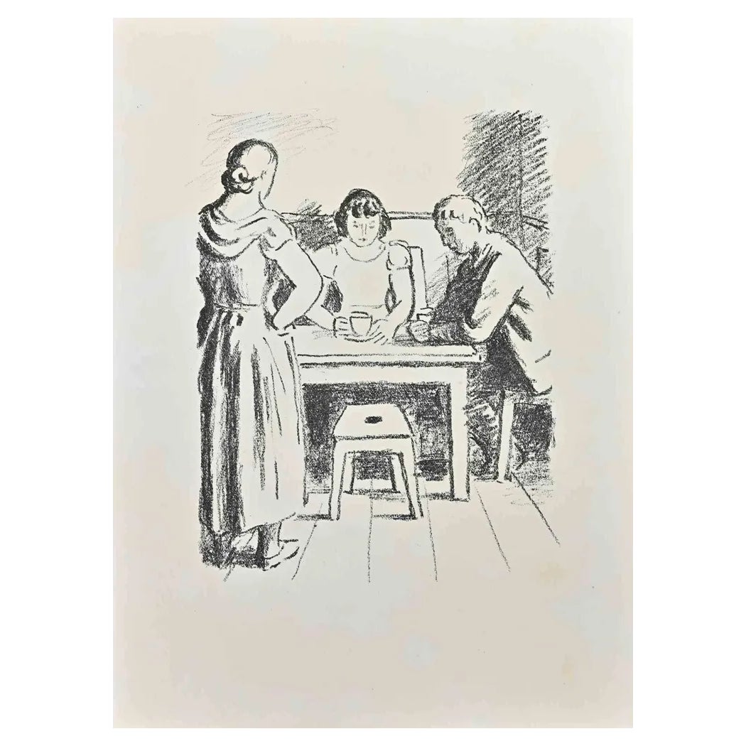 Wilhelm Gimmi, Breakfast, Lithograph, 1955 | Chairish
