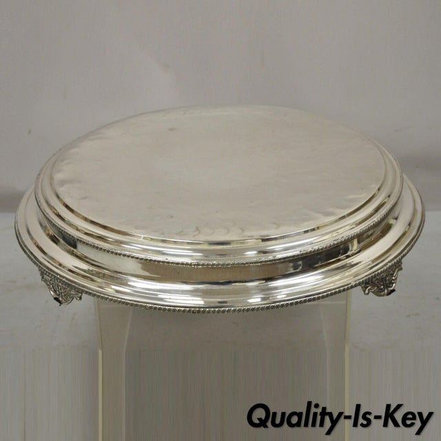 Vintage Large Silver Plate Regency Style Round Platform Platter ...