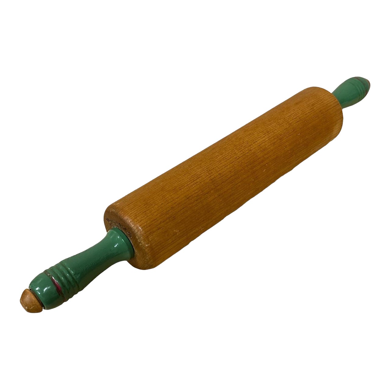 Vintage Wood Rolling Pin Munising Green Handles 1930’s | Chairish