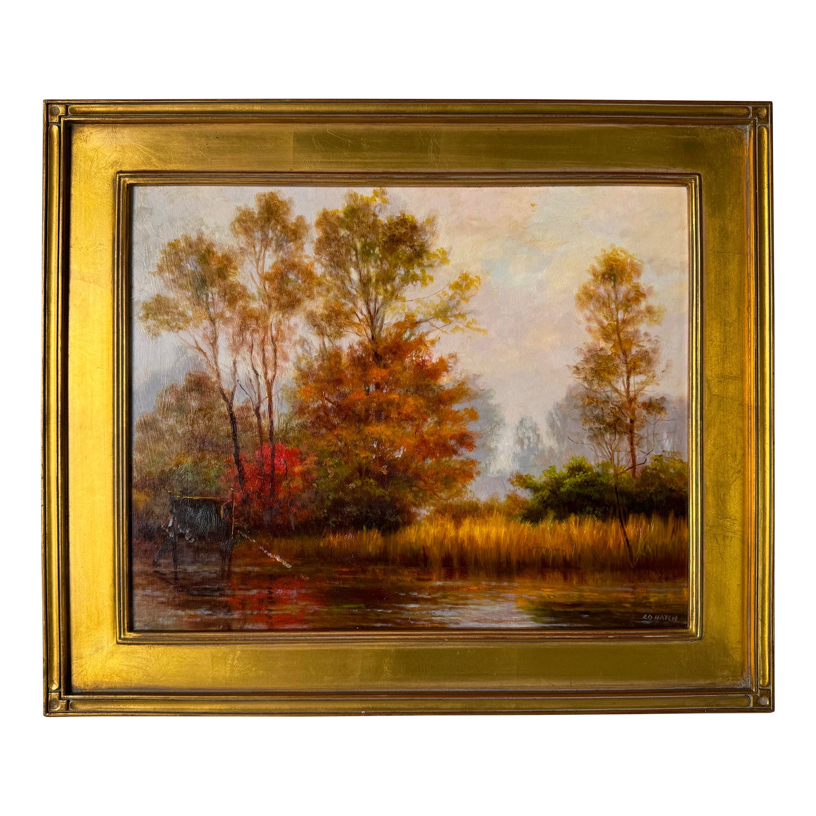 2006 Ed Hatch " Appomattox Blind " Autumn Landscape Painting, Framed ...